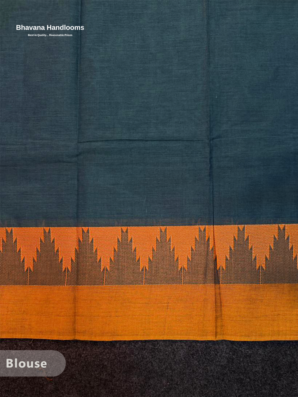 Traditional Chettinad Handloom Saree in Blue Dianne Color with Temple ...