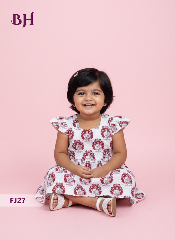 White Color Cotton Printed Baby Frocks – Latest Kids Wear Collection ...